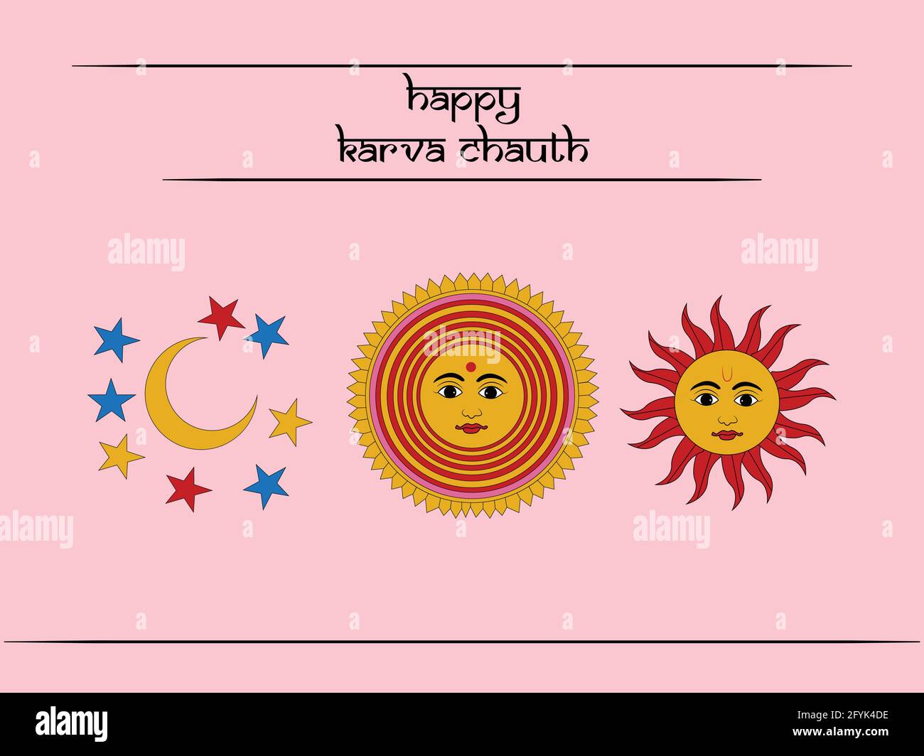 Hindu Festival Karva Chauth Stock Vector Image & Art - Alamy