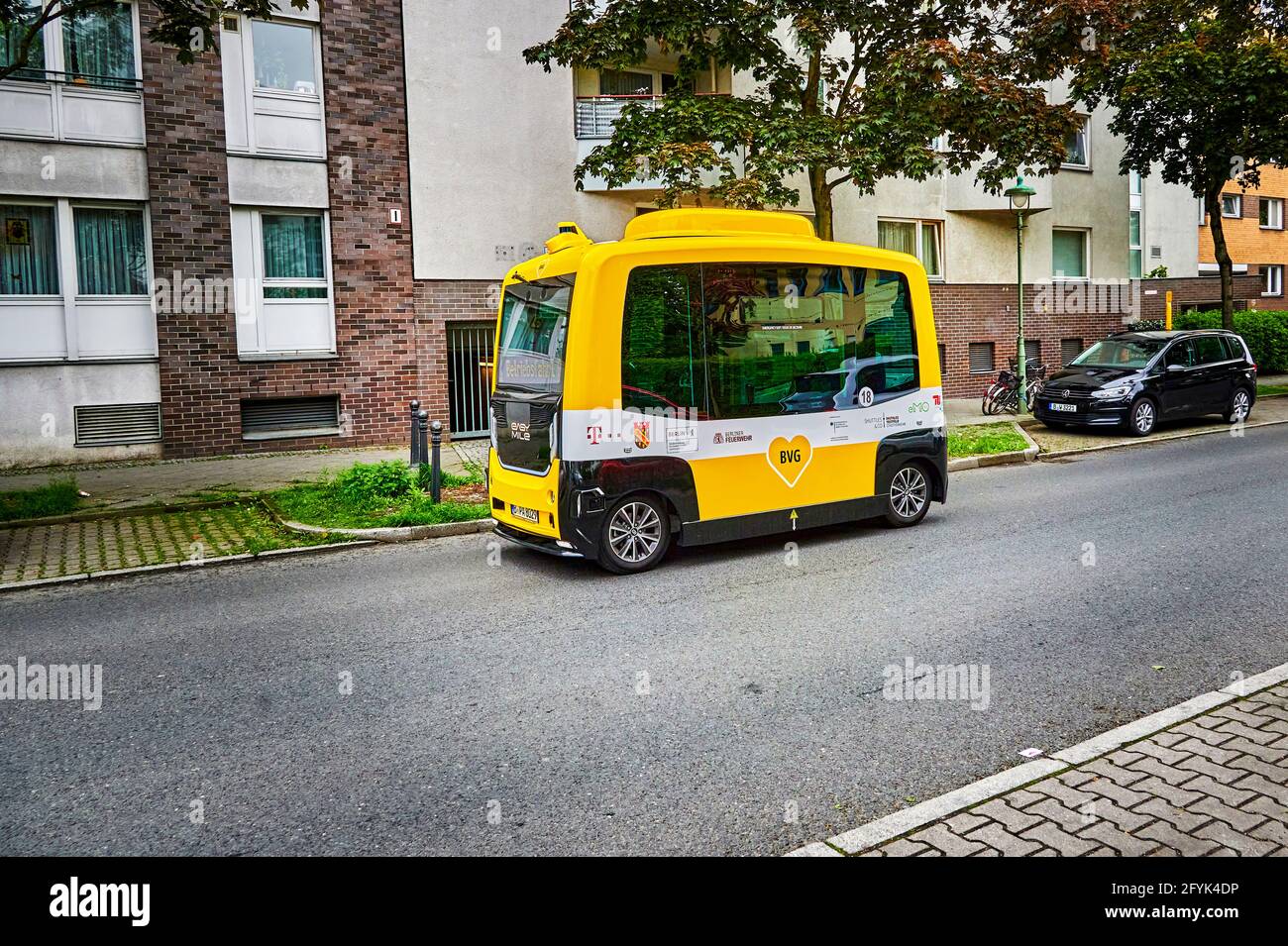 Berlin, Germany - May 28, 2021: Experimental self-driving minibus of ...