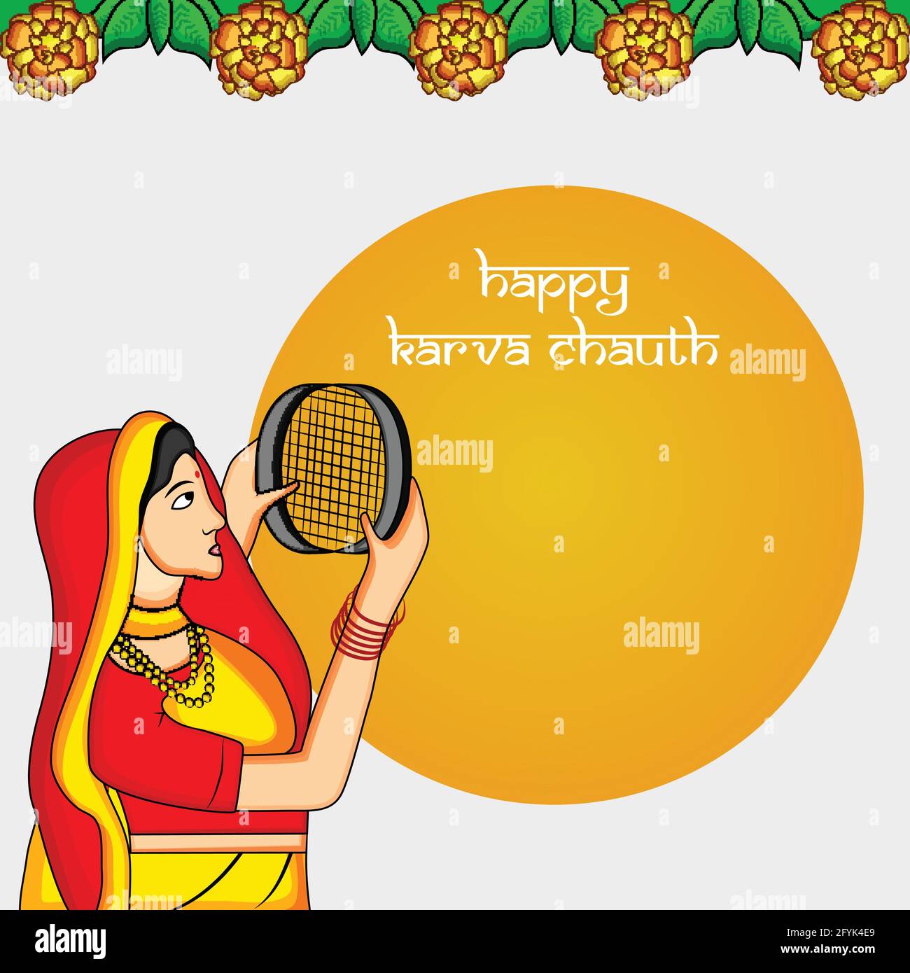 Indian saree karwa chauth hi-res stock photography and images - Alamy