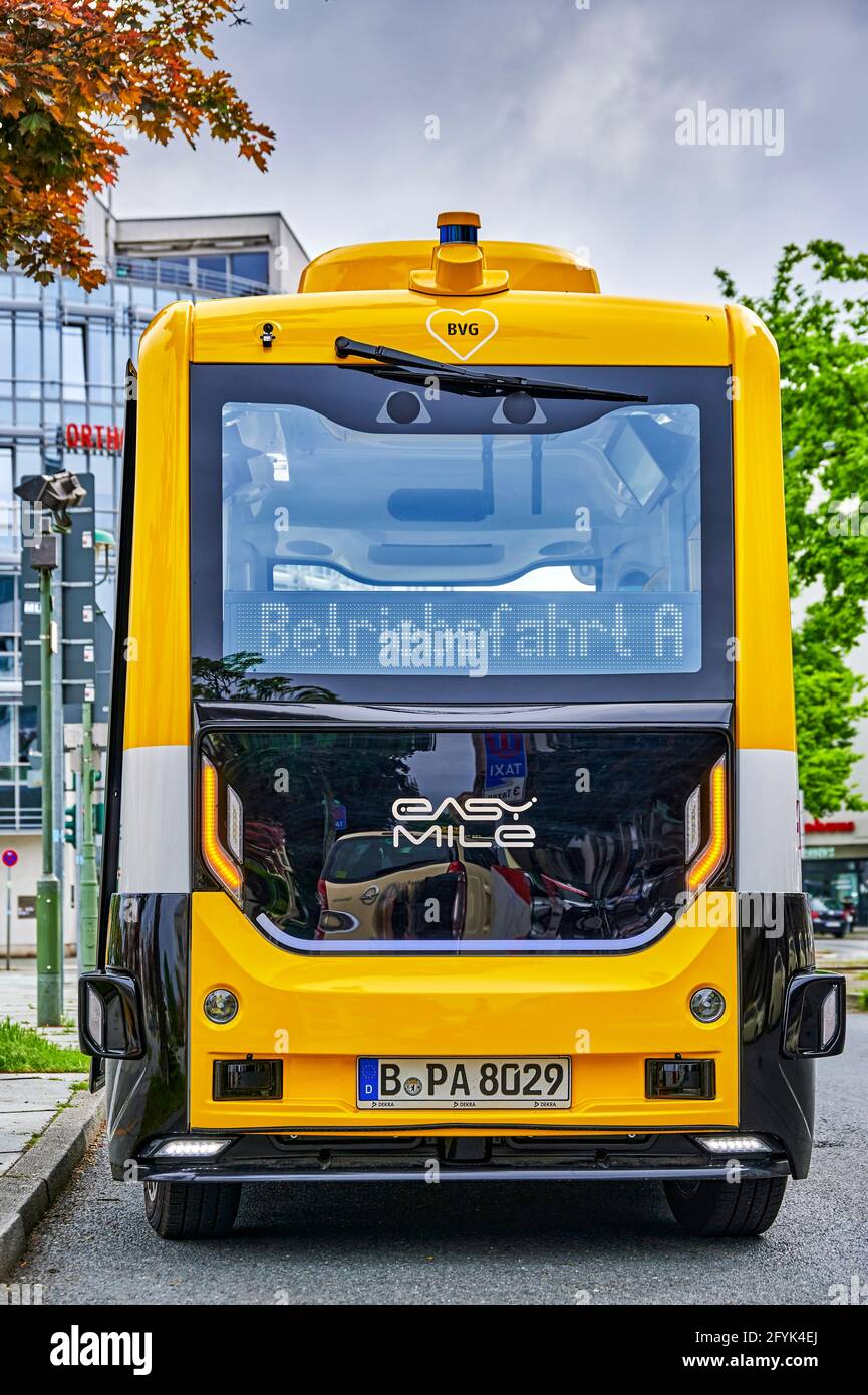Berlin, Germany - May 28, 2021: Experimental self-driving minibus of ...