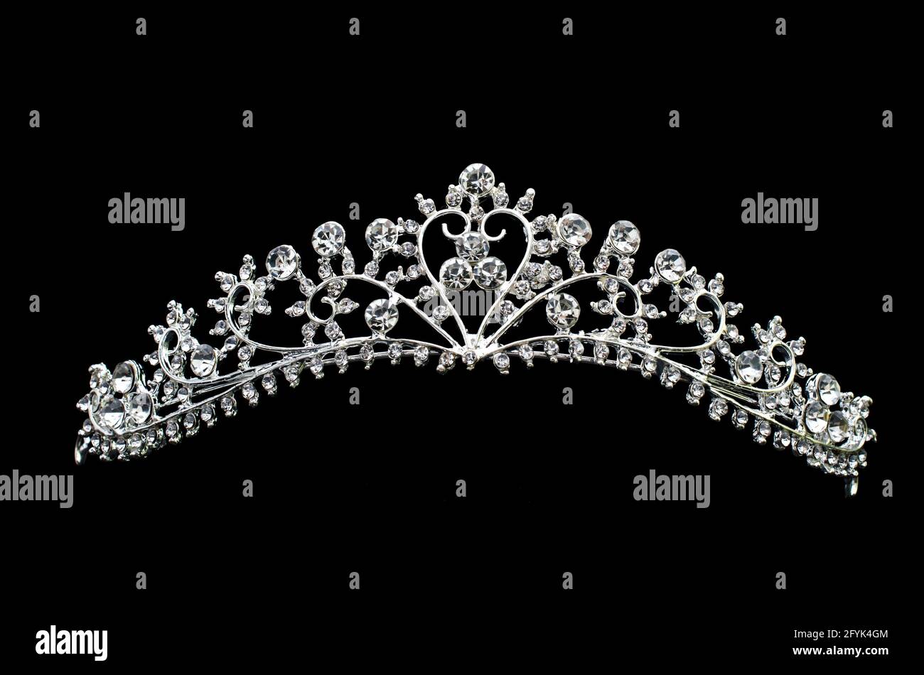 silver tiara isolated on a black background Stock Photo - Alamy
