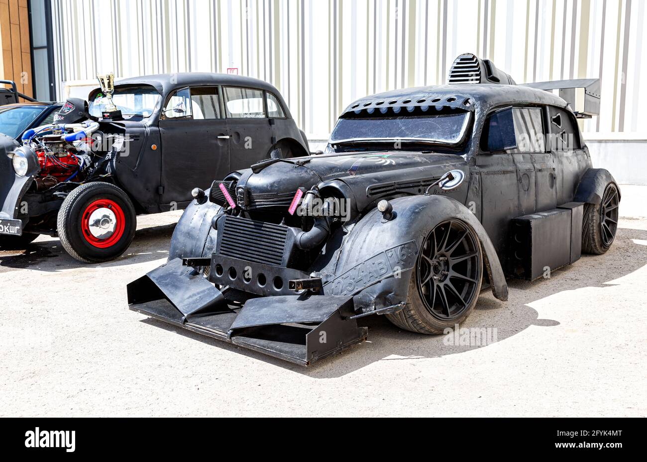 Samara, Russia - May 15, 2021: Black retro Hot Rod vehicle Stock Photo ...