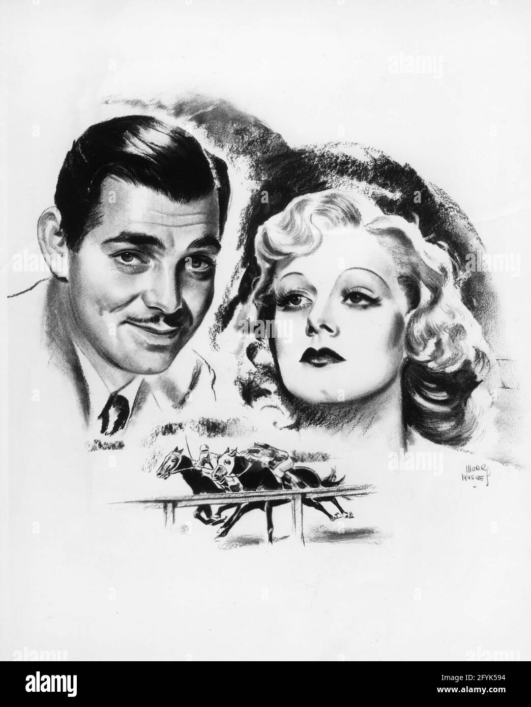 Promotional Artwork of CLARK GABLE and JEAN HARLOW in SARATOGA 1937 director JACK CONWAY ...
