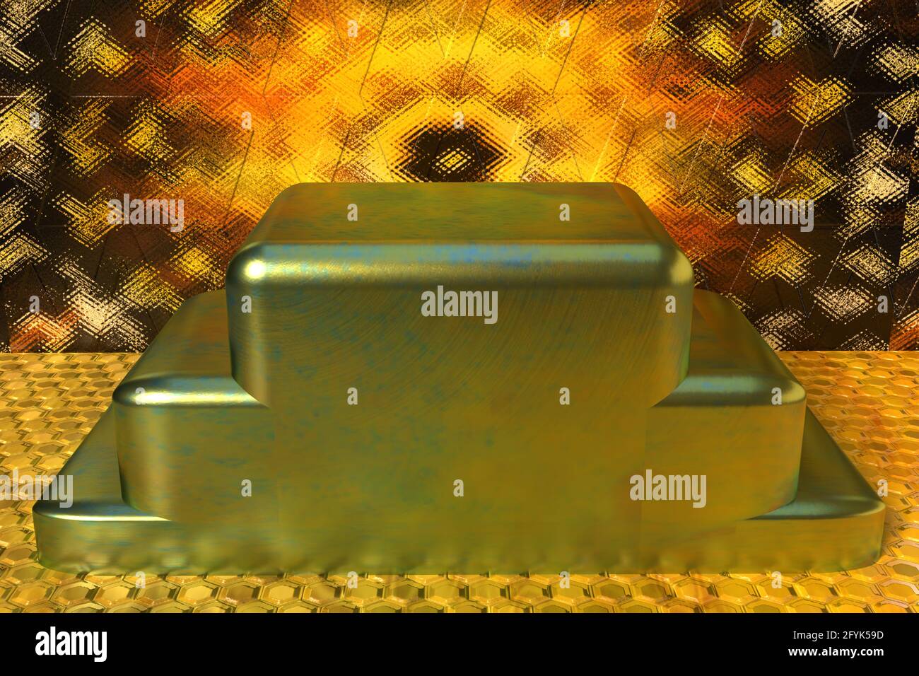 An abstract 3d golden platform background image Stock Photo - Alamy