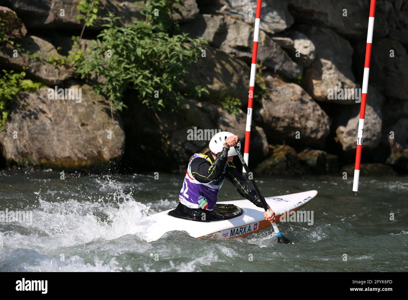 Alena MARX of Switzerland competes in the Women's Canoe (C1) semifinals ...