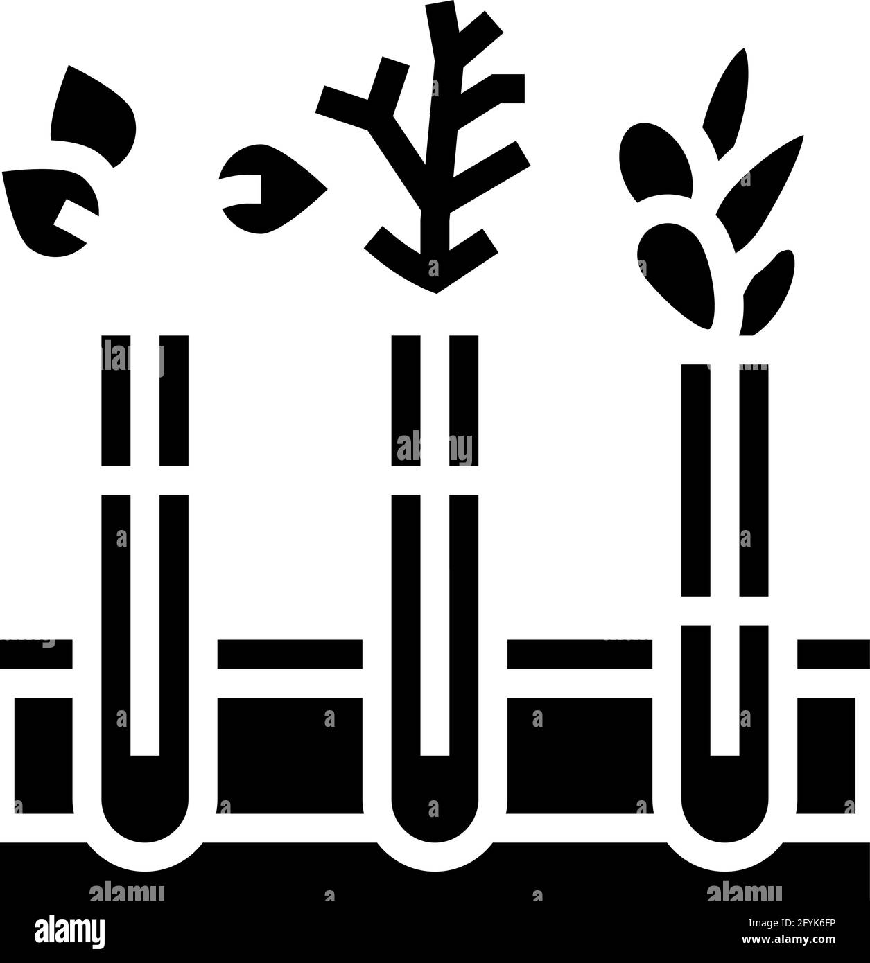 laboratory plant growth phytotherapy glyph icon vector illustration ...