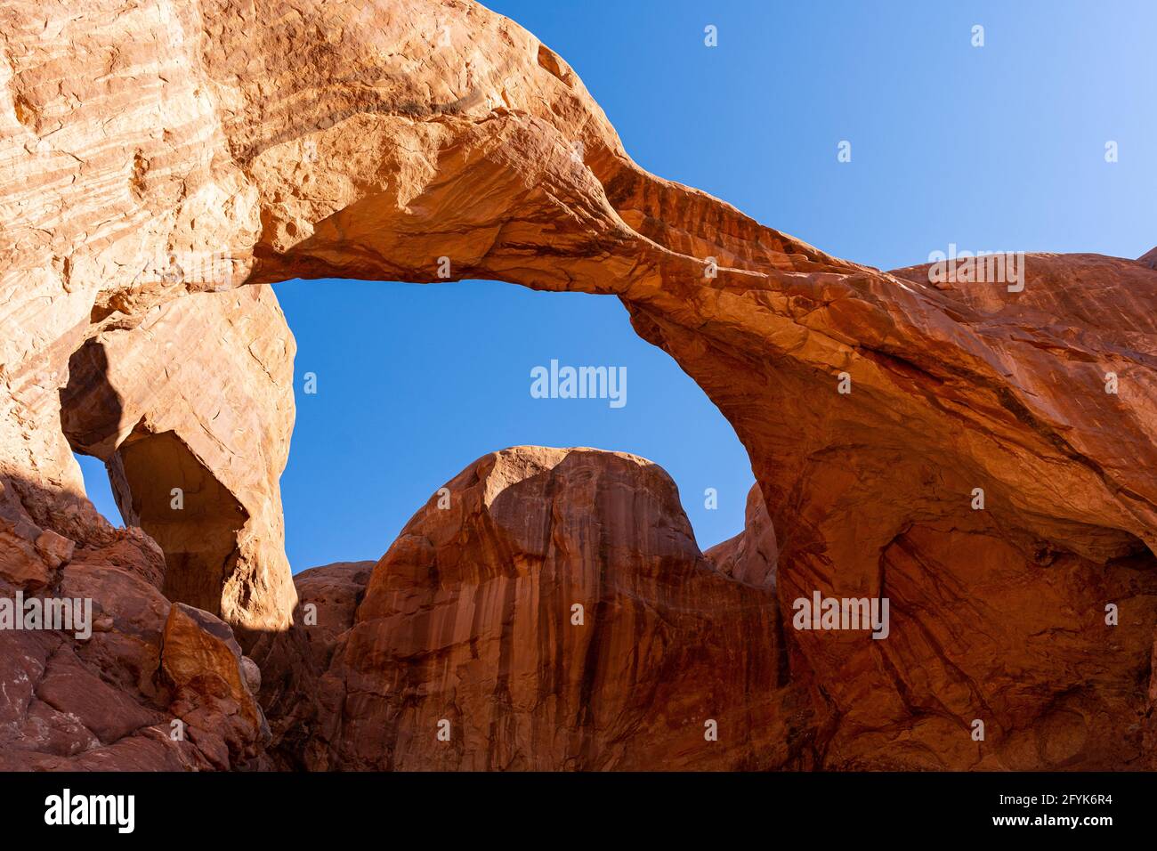 Double Arch Views at Arches National Park, Utah Stock Photo - Alamy