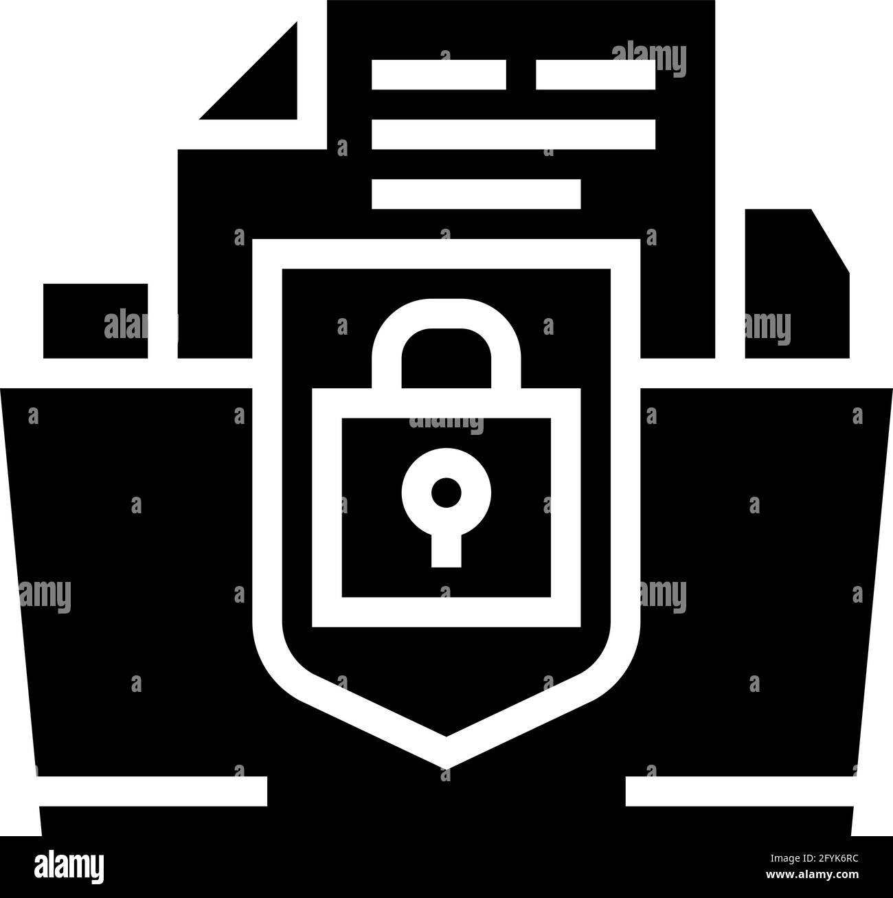 protection of intellectual property glyph icon vector illustration ...