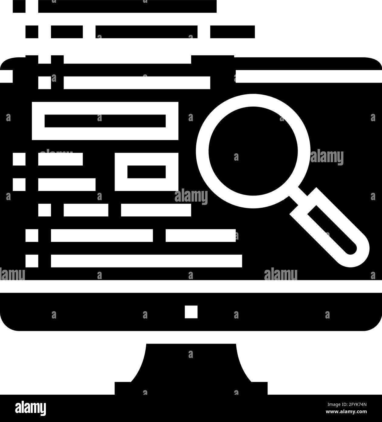 data checking glyph icon vector illustration Stock Vector Image & Art ...