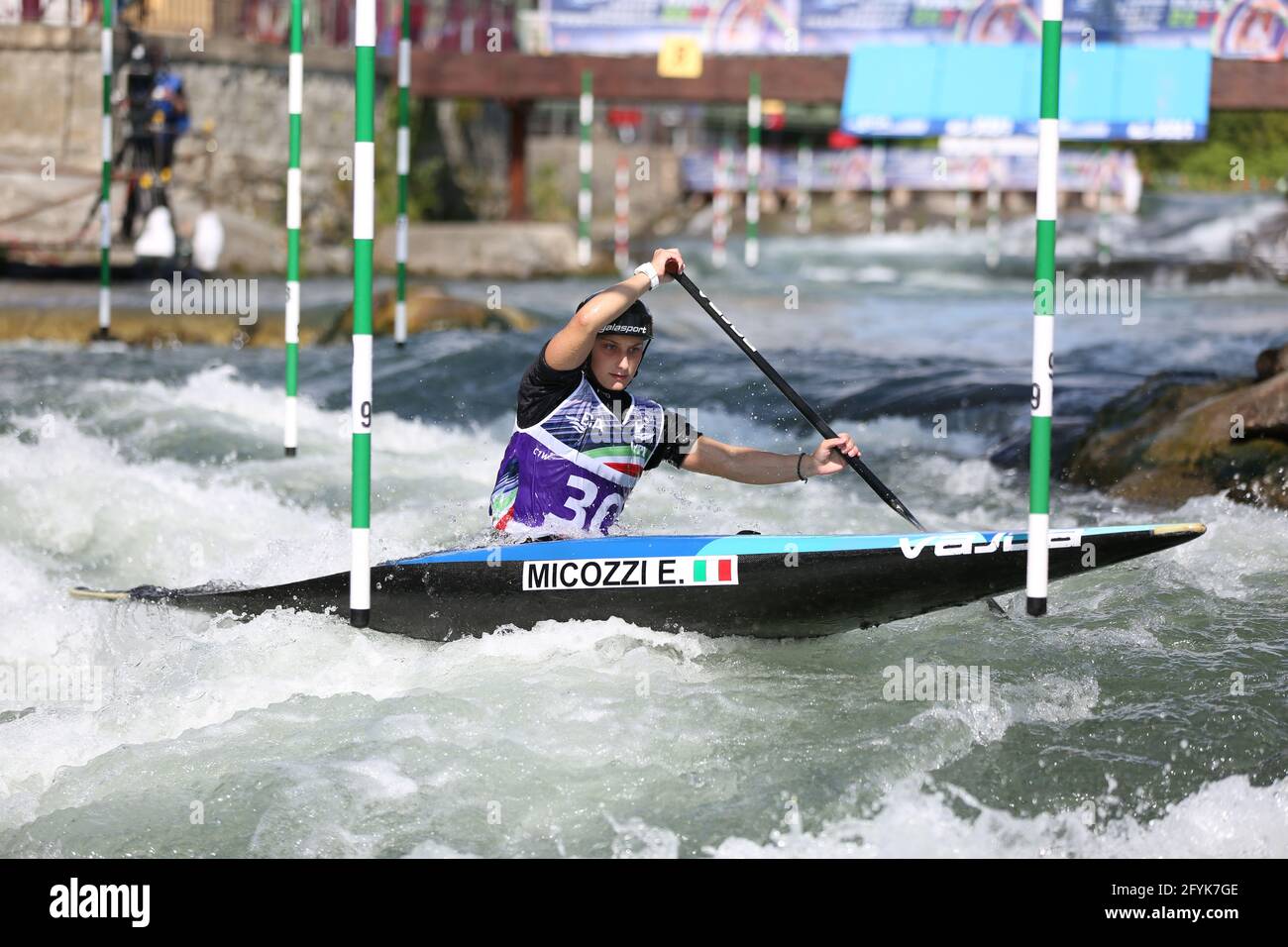 Elena MICOZZI of Italy competes in the Women's Canoe (C1) semifinals ...