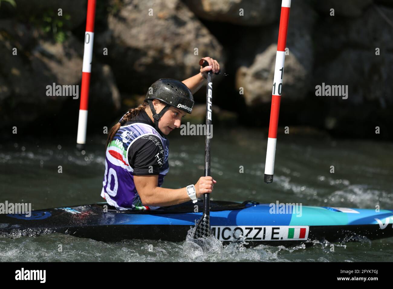 Elena MICOZZI of Italy competes in the Women's Canoe (C1) semifinals ...