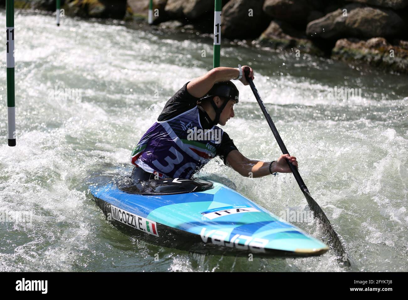 Elena MICOZZI of Italy competes in the Women's Canoe (C1) semifinals ...