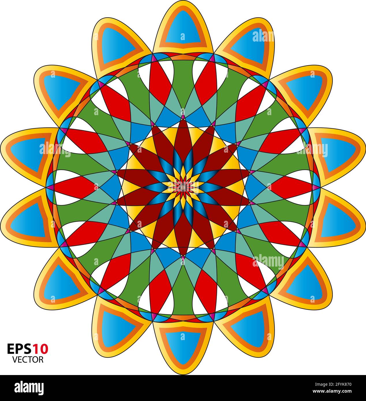 Abstract beautiful colorful vector circular mandala Stock Vector Image ...