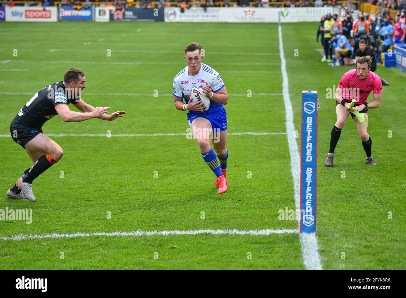 Castleford, England - 28 May 2021 -Jack Broadbent (27) of Leeds Rhinos ...