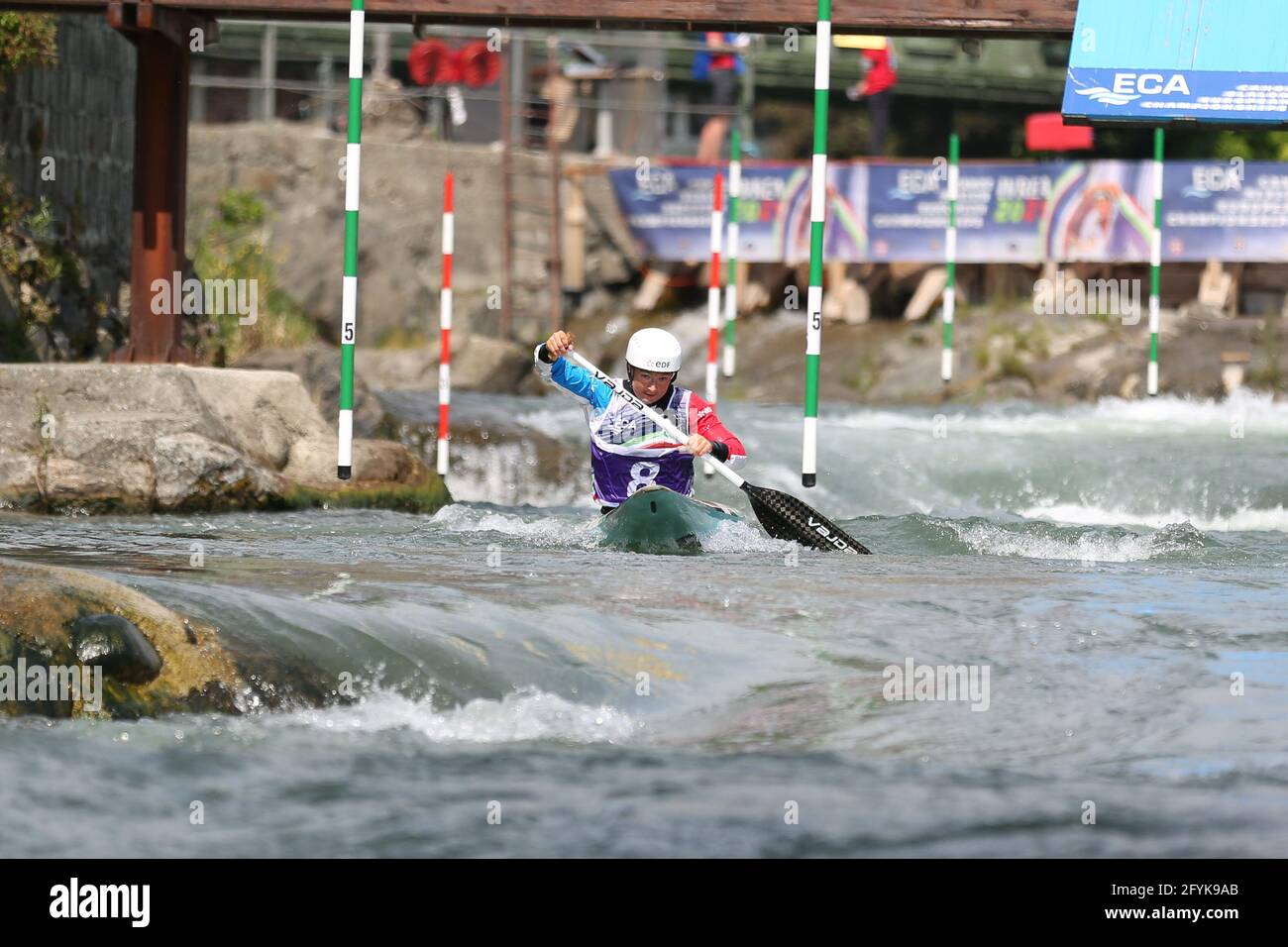 Lucie PRIOUX of France competes in the Women's Canoe (C1) semifinals ...