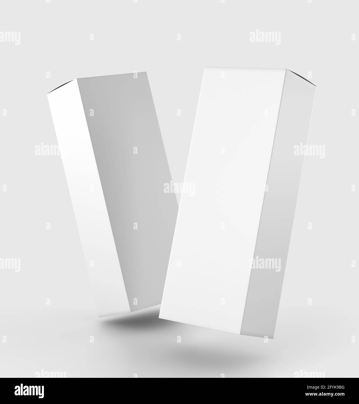 White box Mockup, blank carton container 3d rendering isolated on light ...