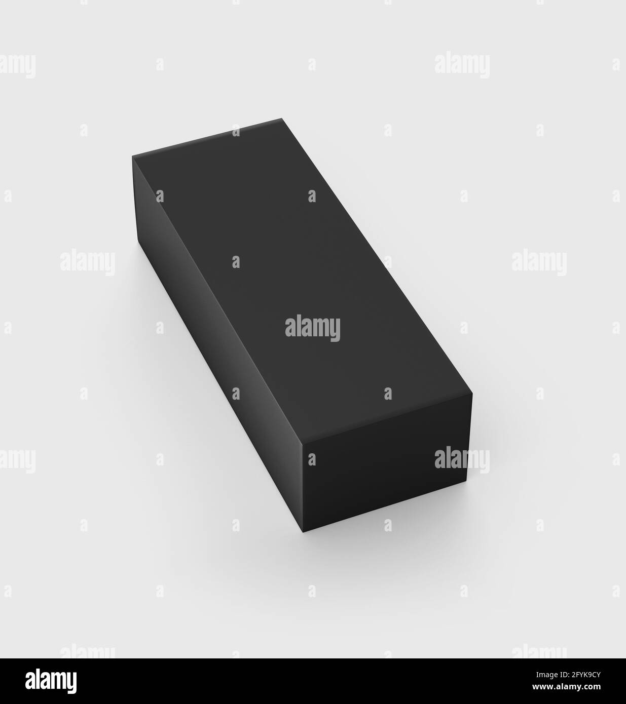 Black box Mockup, Dark carton container 3d rendering isolated on light ...