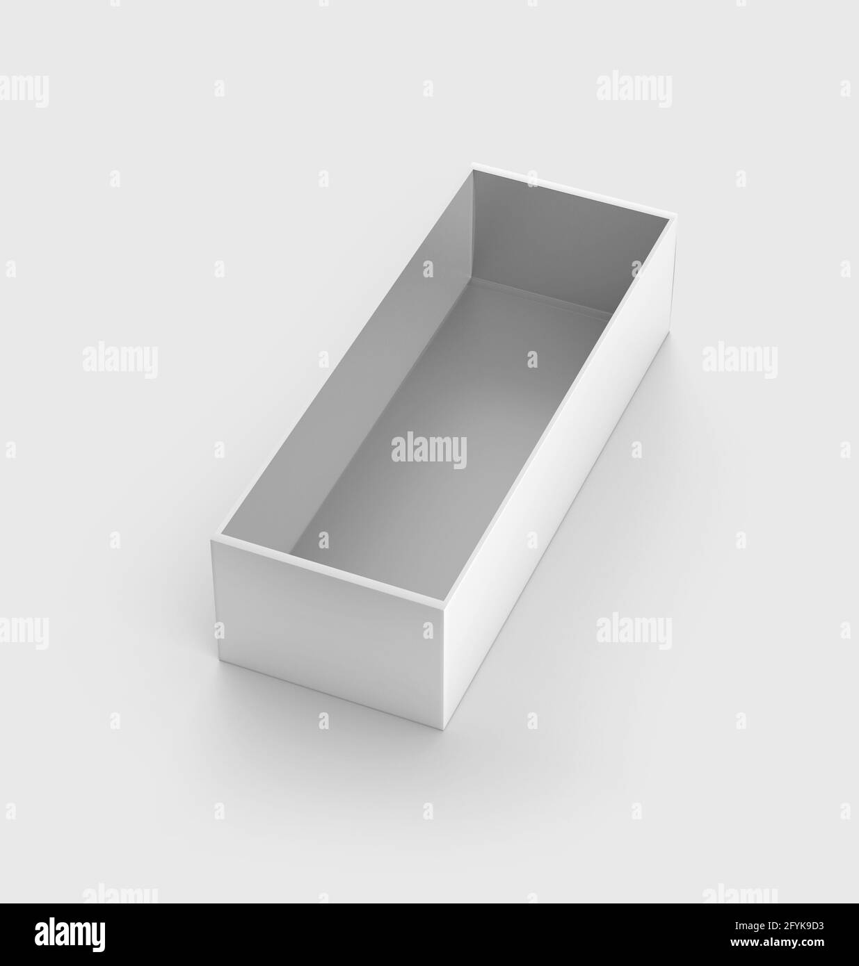 Open white box Mockup, blank carton container 3d rendering isolated on ...