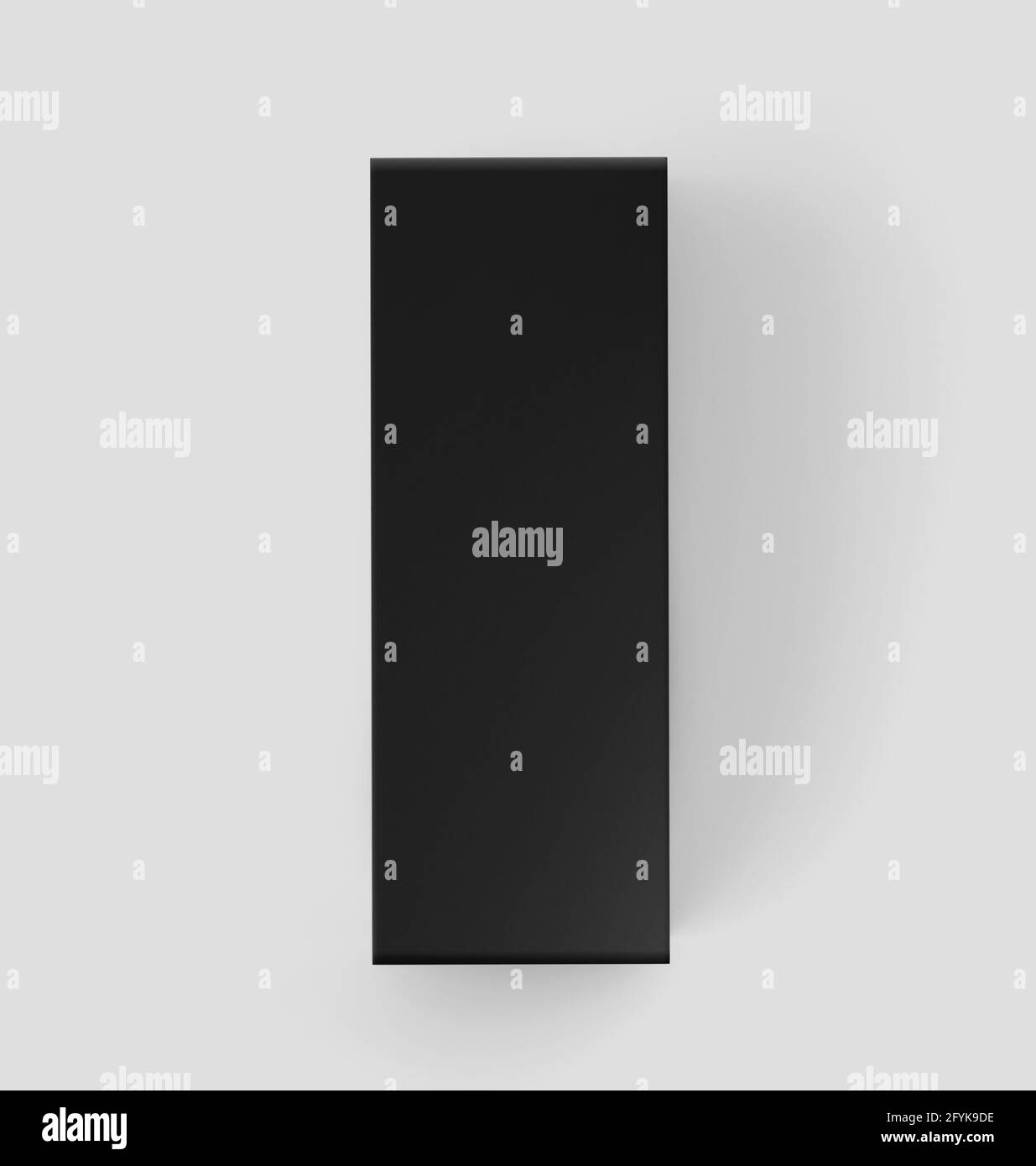 Black box Mockup, Dark carton container 3d rendering isolated on light ...