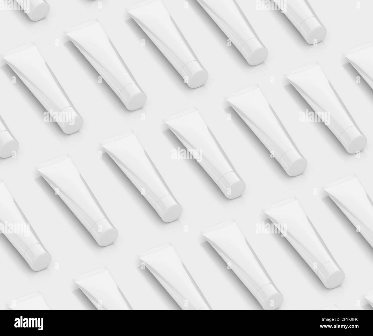 White Toothpaste Tube with Box, Blank Container 3D Rendering isolated ...