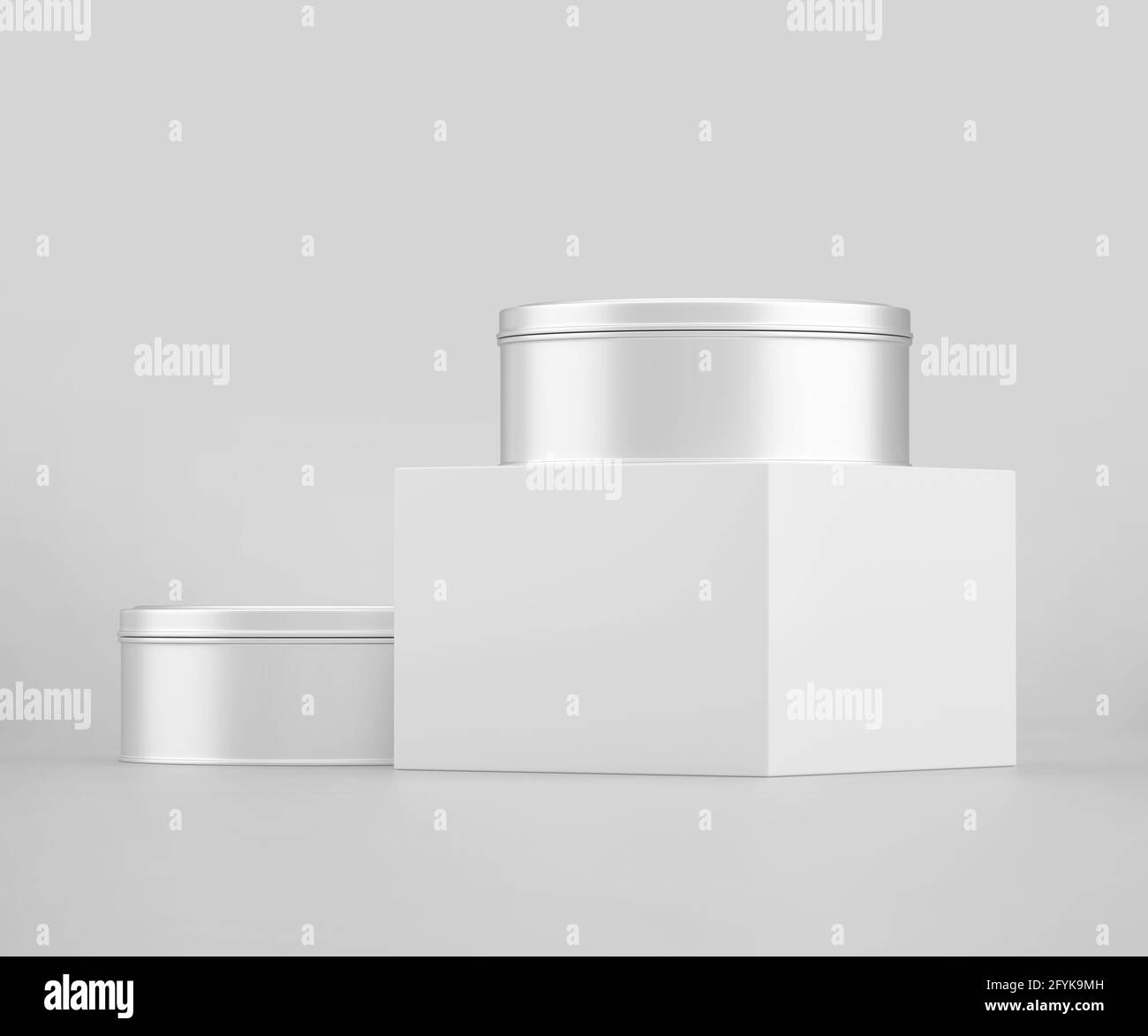 White Small Round Tin Can Mockup, Blank food Container, 3d Rendering ...