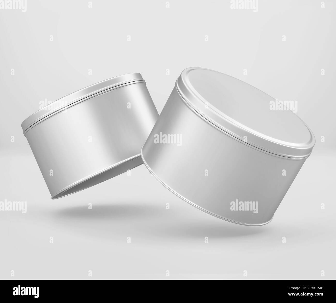 White Round Tin Can Mockup, Blank food Container, 3d Rendering isolated ...