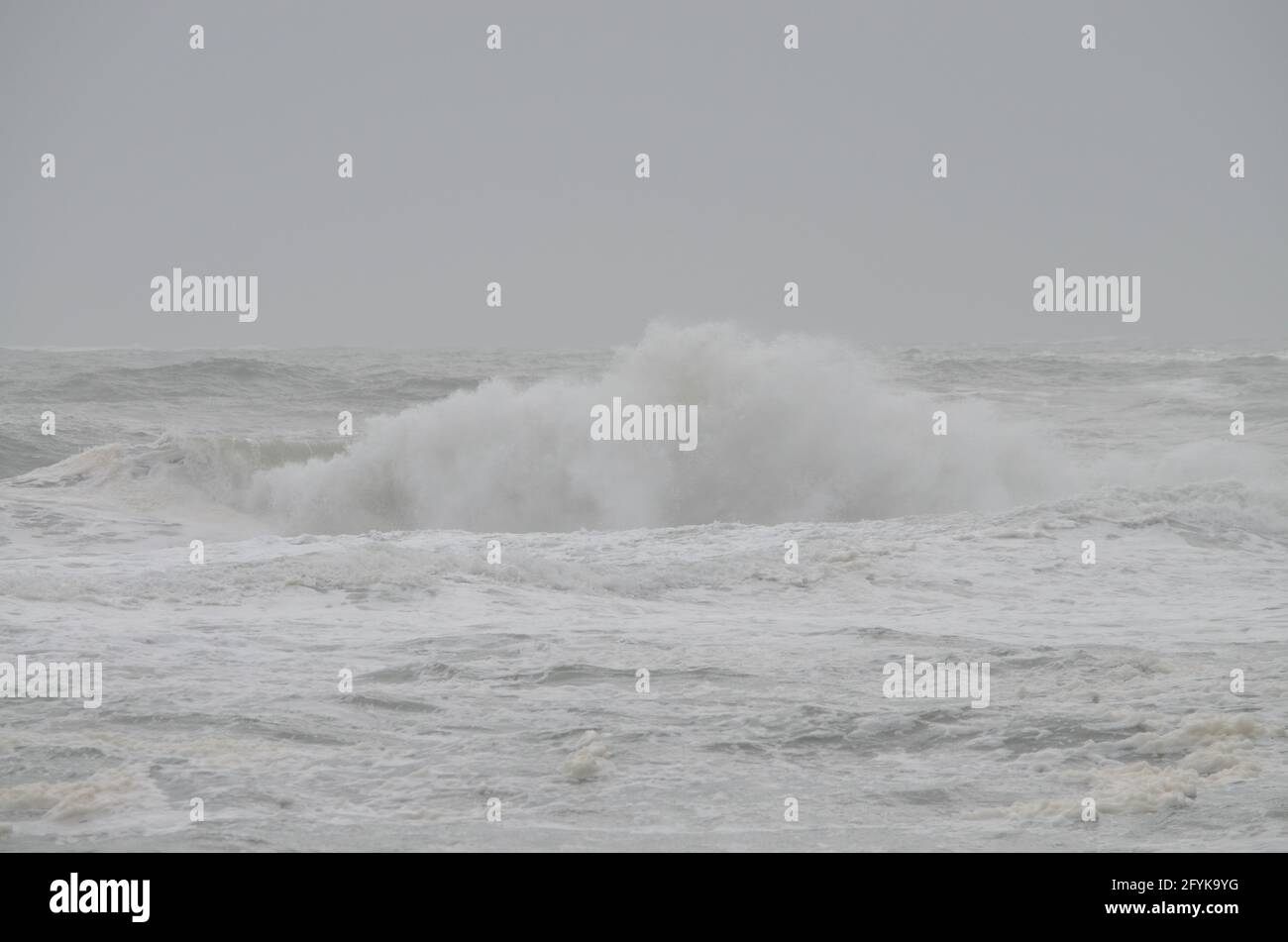 An angry Atlantic ocean during a spring storm along the coast of north ...