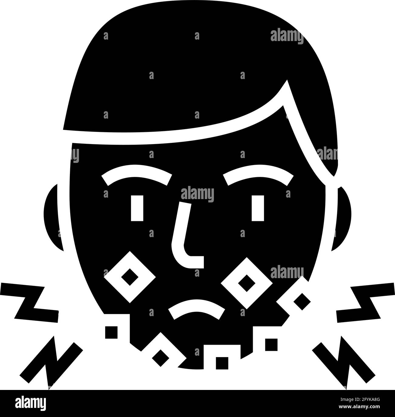 injury face after shave glyph icon vector illustration Stock Vector ...