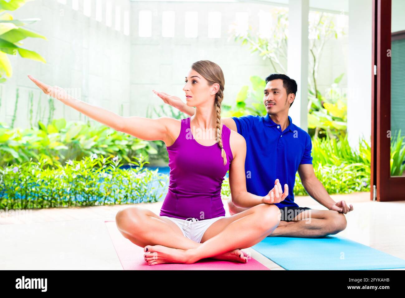 Mixed couple and swimming pool hi-res stock photography and images - Alamy