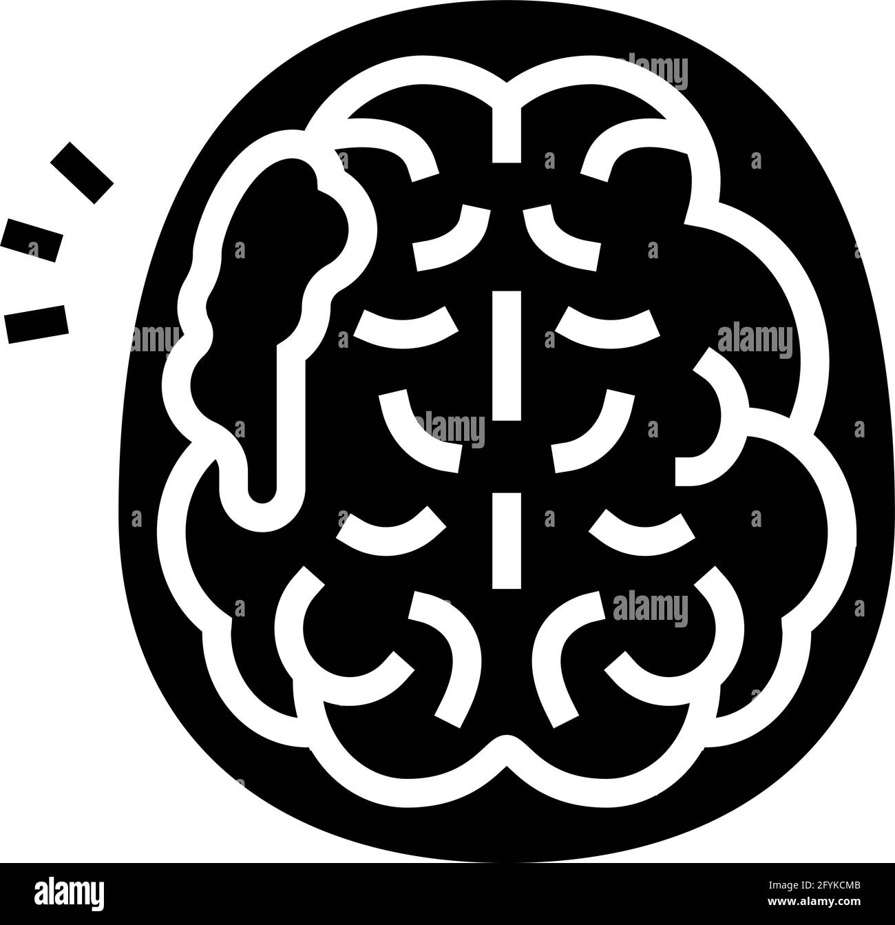 brain stroke glyph icon vector illustration Stock Vector Image & Art ...