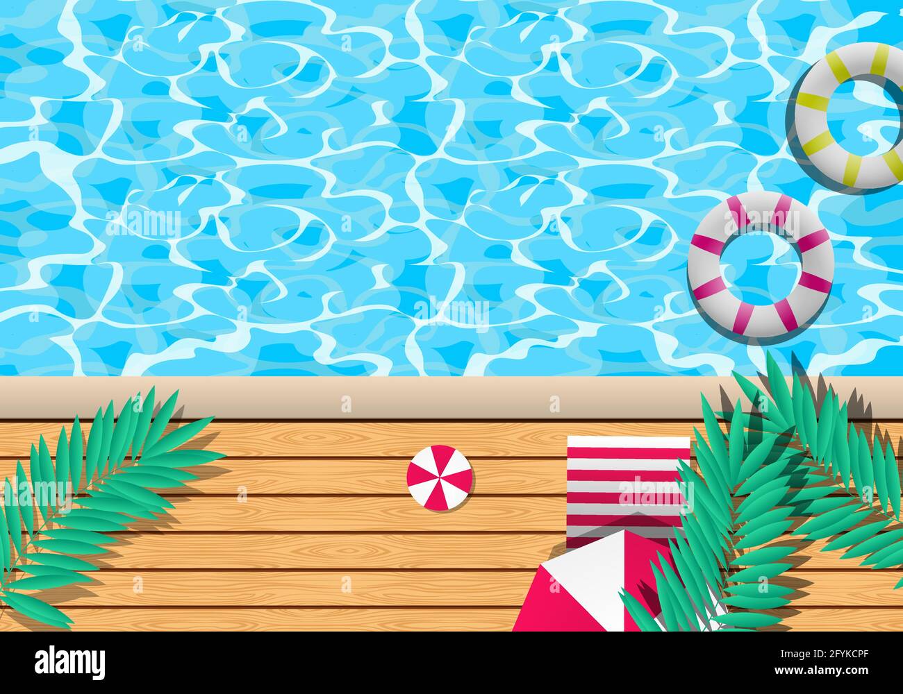 Gradient summer background with pool scenery. Vector illustration Stock ...