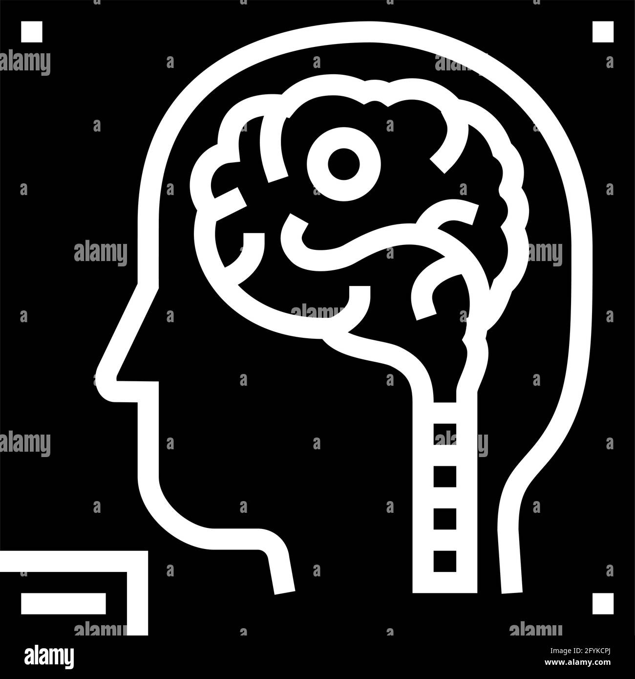 human brain x-ray glyph icon vector illustration Stock Vector Image ...