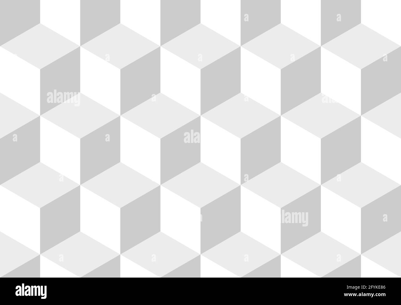 Geometric gray and white seamless cube pattern background. Vector ...