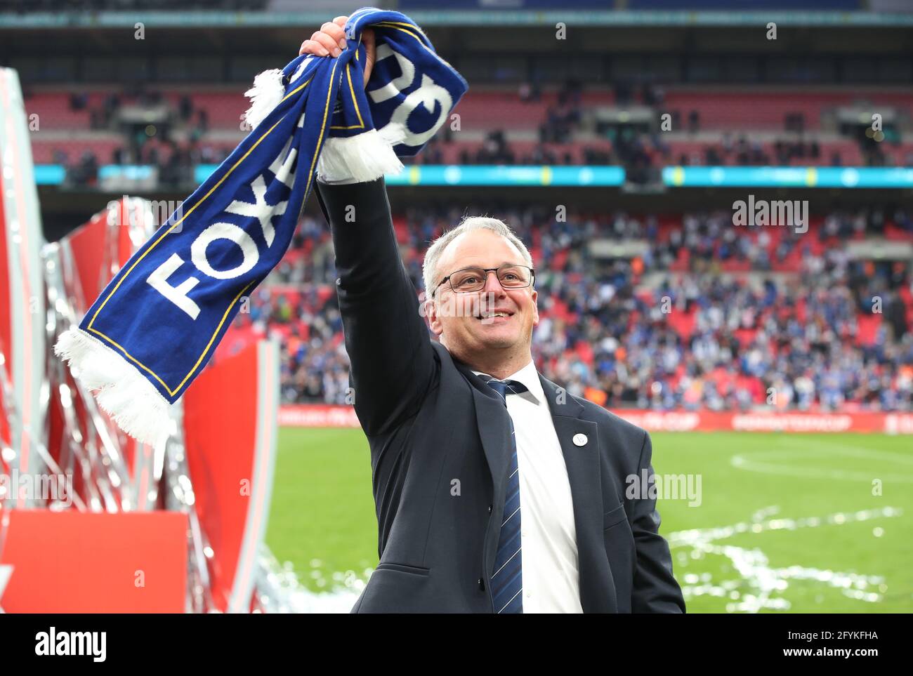 Leicester City Director of football Jon Rudkin celebrates with a wave ...