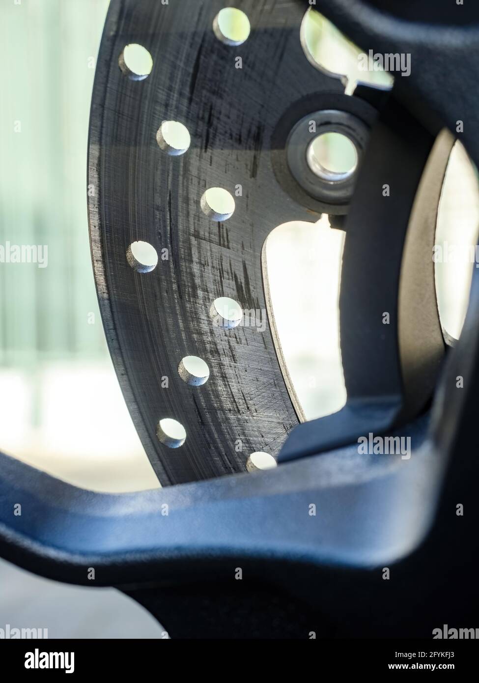 AUC, NEW ZEALAND - May 24, 2021: Close-up view of front ventilated disc ...