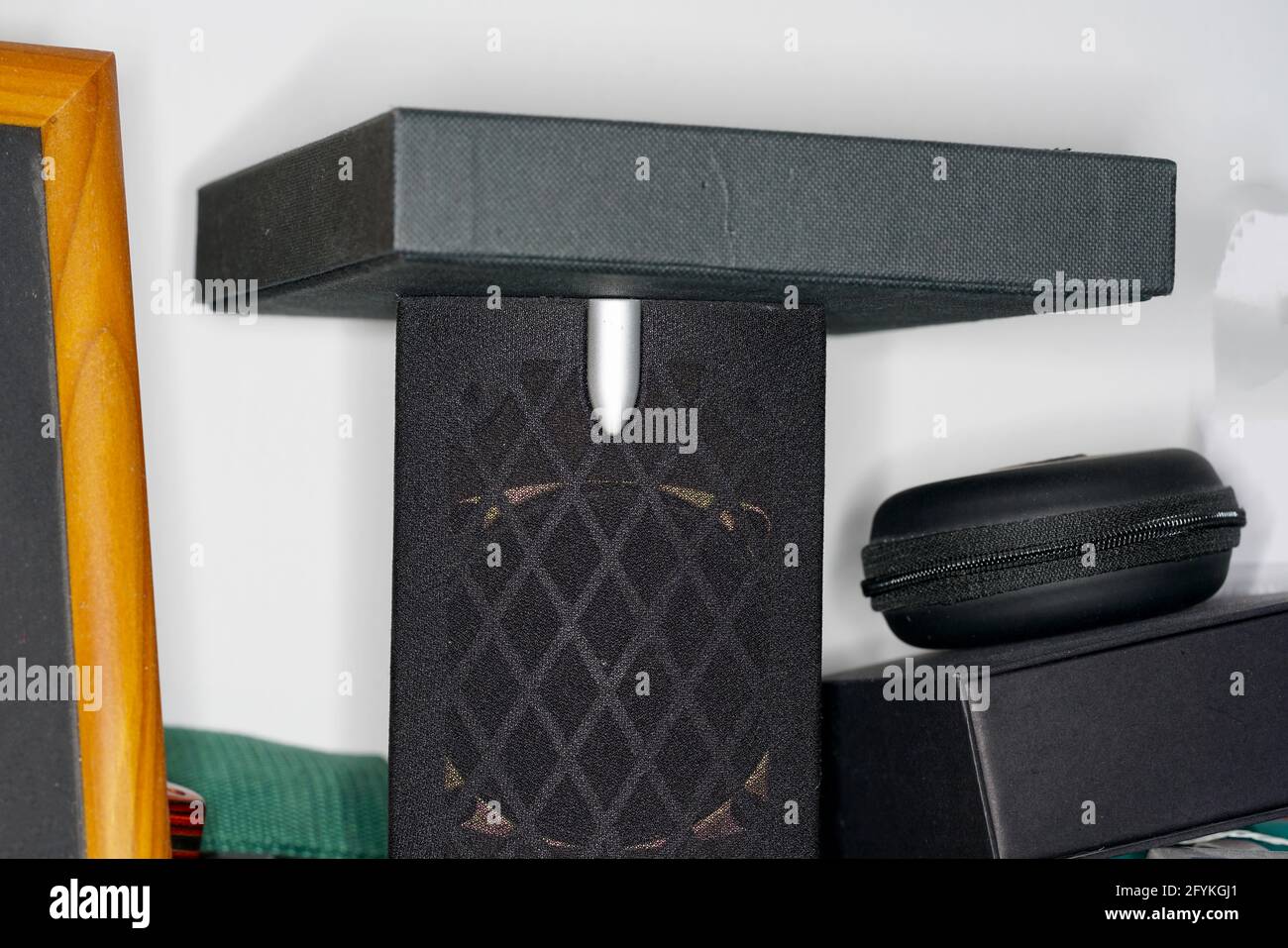 Closeup of the acoustic audio sound stereo system and CD box Stock ...