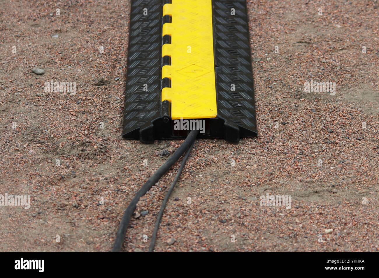 cable in a ground multichannel plastic cable channel, electrical ...