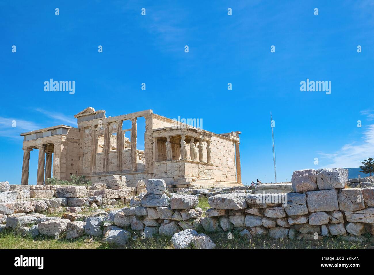 View of Erehtheio with Karyatides in Acropolis of Athens, Greece Stock ...