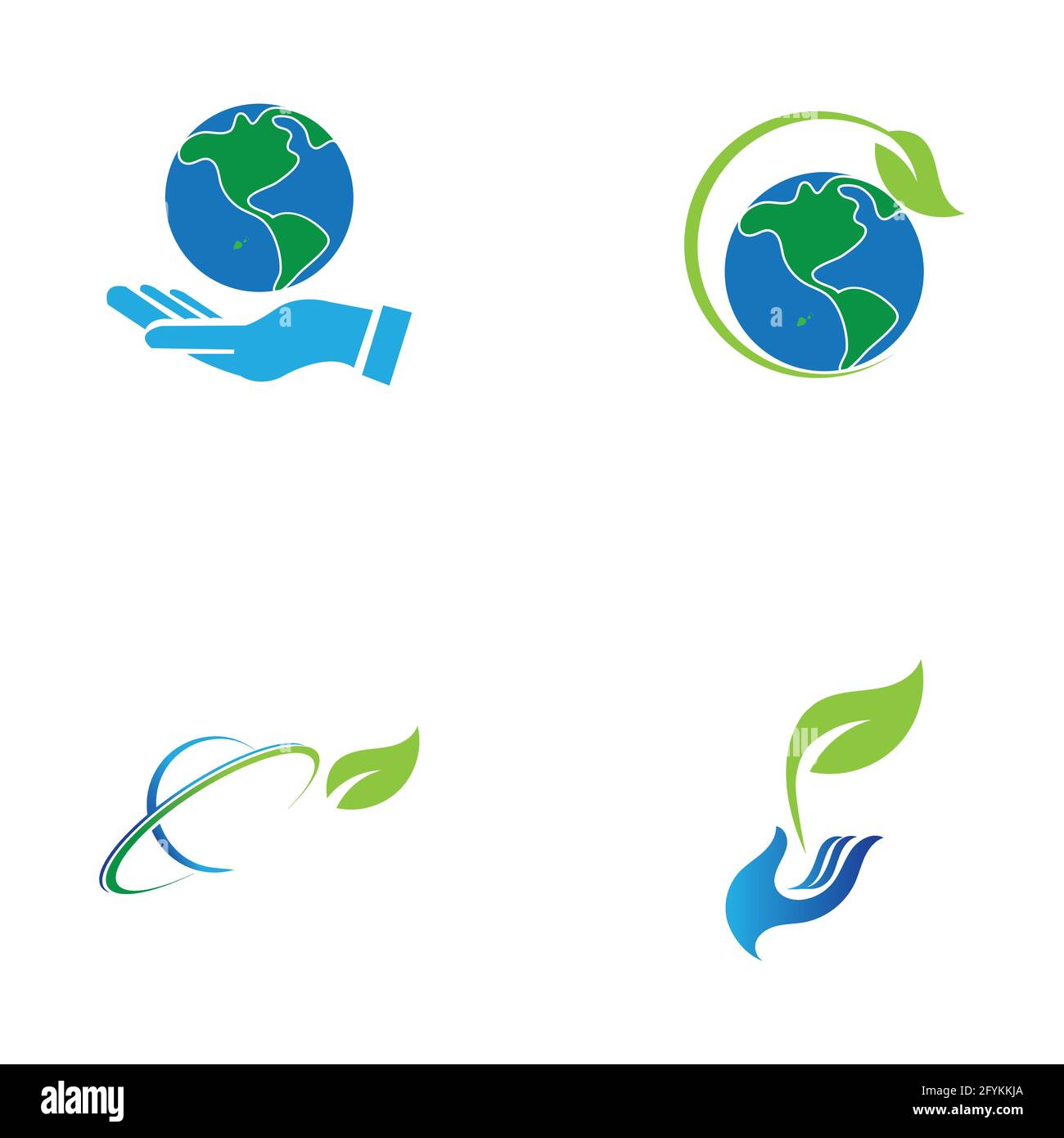 creative happy earth day logo set illustration design template Stock ...