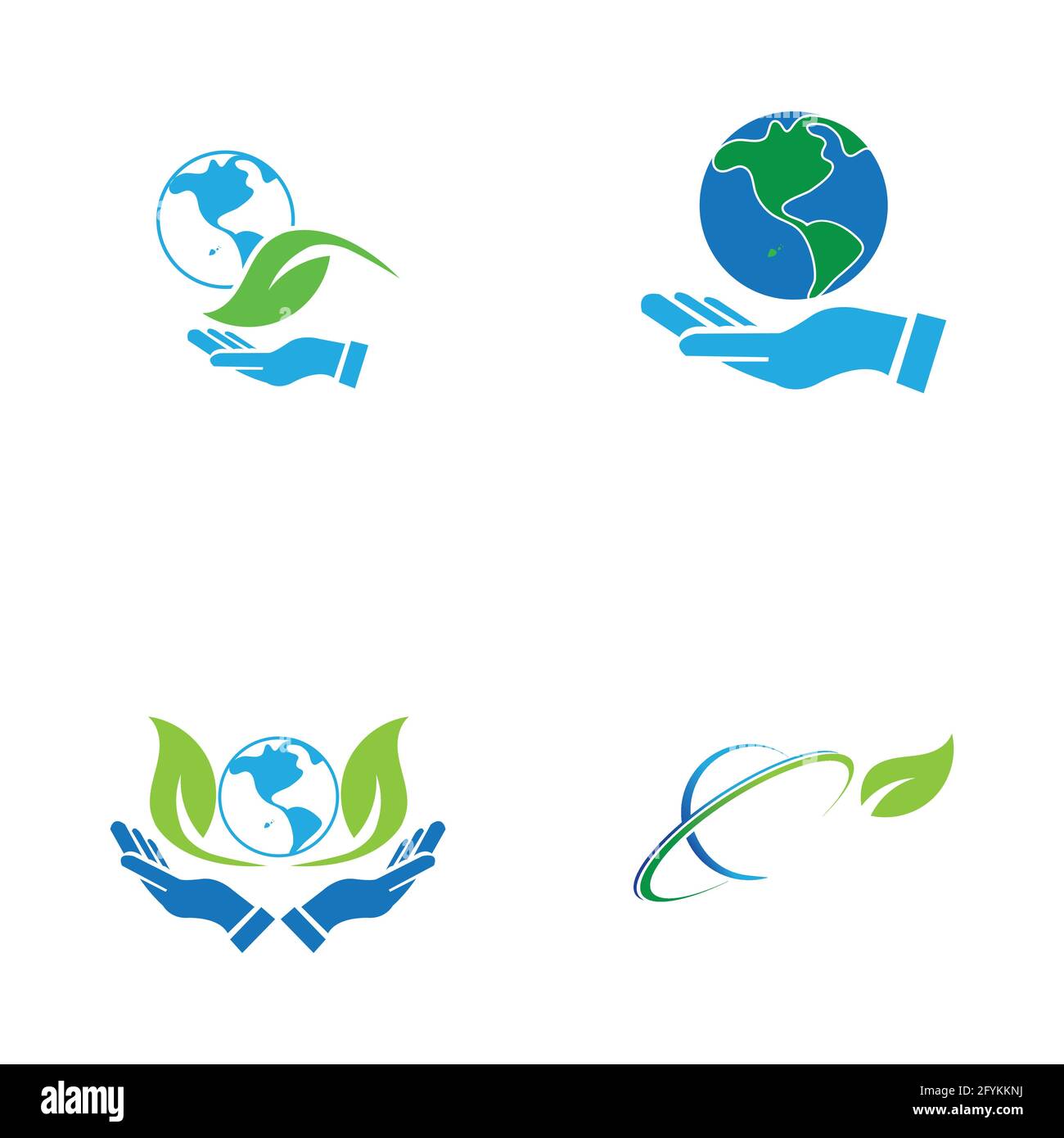 creative happy earth day logo set illustration design template Stock ...