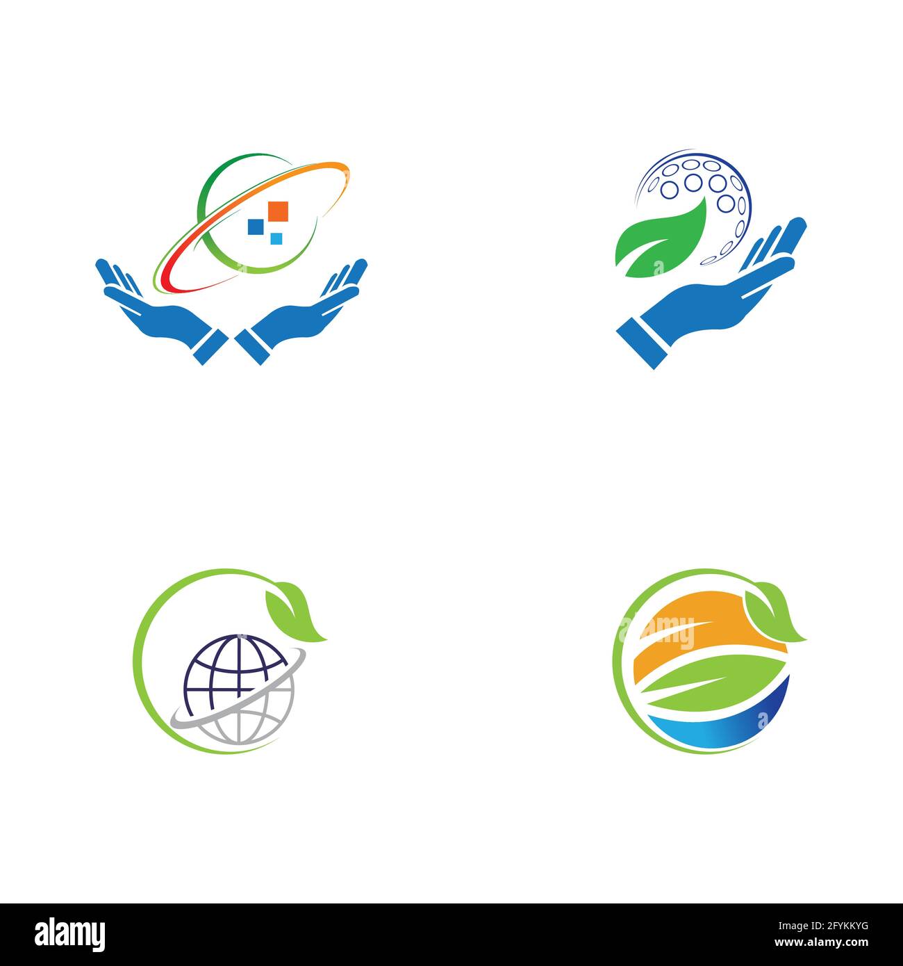 creative happy earth day logo set illustration design template Stock ...