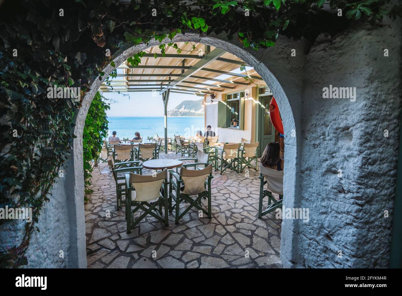 Traditional restaurant and taverna in Agios Nikitas village, Lefkada ...