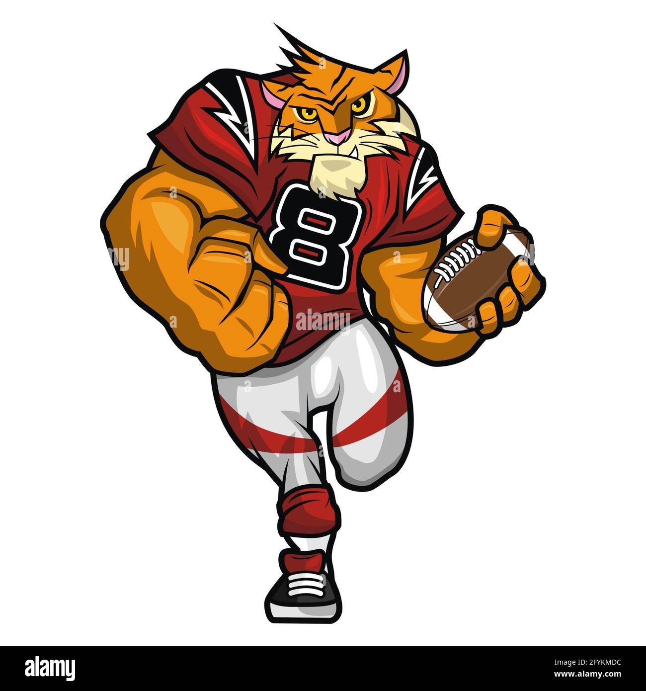 American Football character mascot design with Wild Tiger theme, for ...