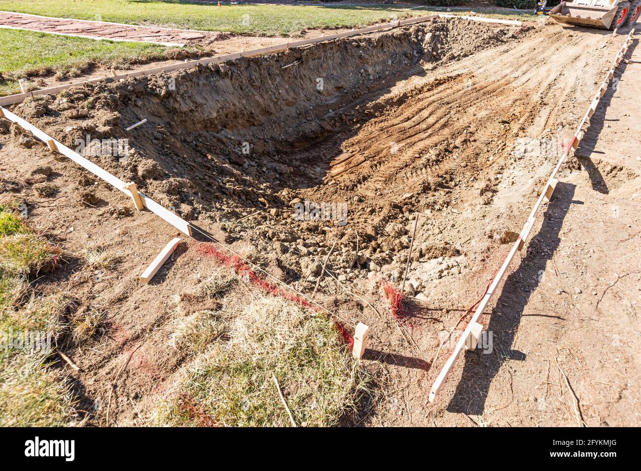 Swimming pool construction hole hi-res stock photography and images - Alamy