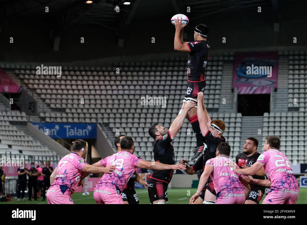 Paris, France. 29th May, 2021. Lyon Flanker DYLAN CRETIN in action ...
