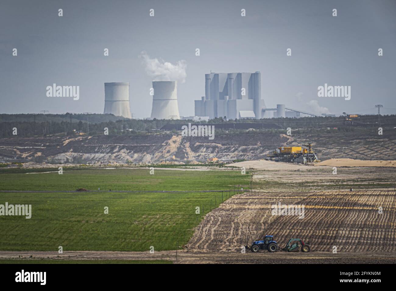 Open pit mine and power plant Stock Photo - Alamy
