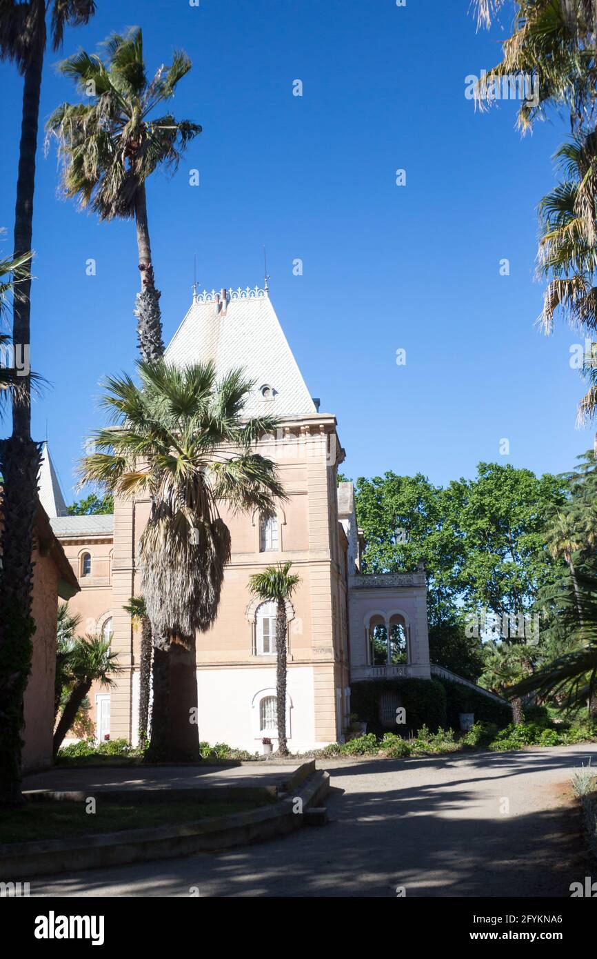 Cambrils, Spain, May 1, 2020 - Castle in Botanical Garden Park Sama ...