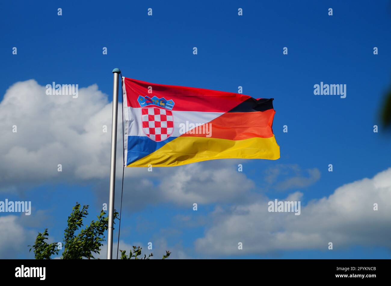 A mixed Croatian-German flag Stock Photo - Alamy