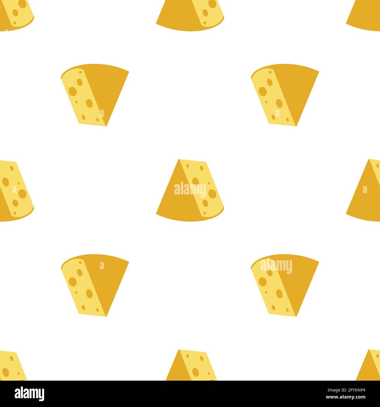 Cheese seamless pattern. Pieces of yellow cheese, isolated on a white ...