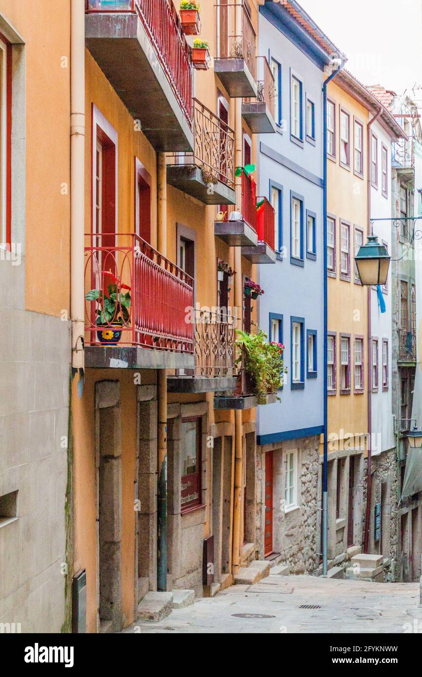 Colorful houses in the center of Porto, Portugal Stock Photo - Alamy
